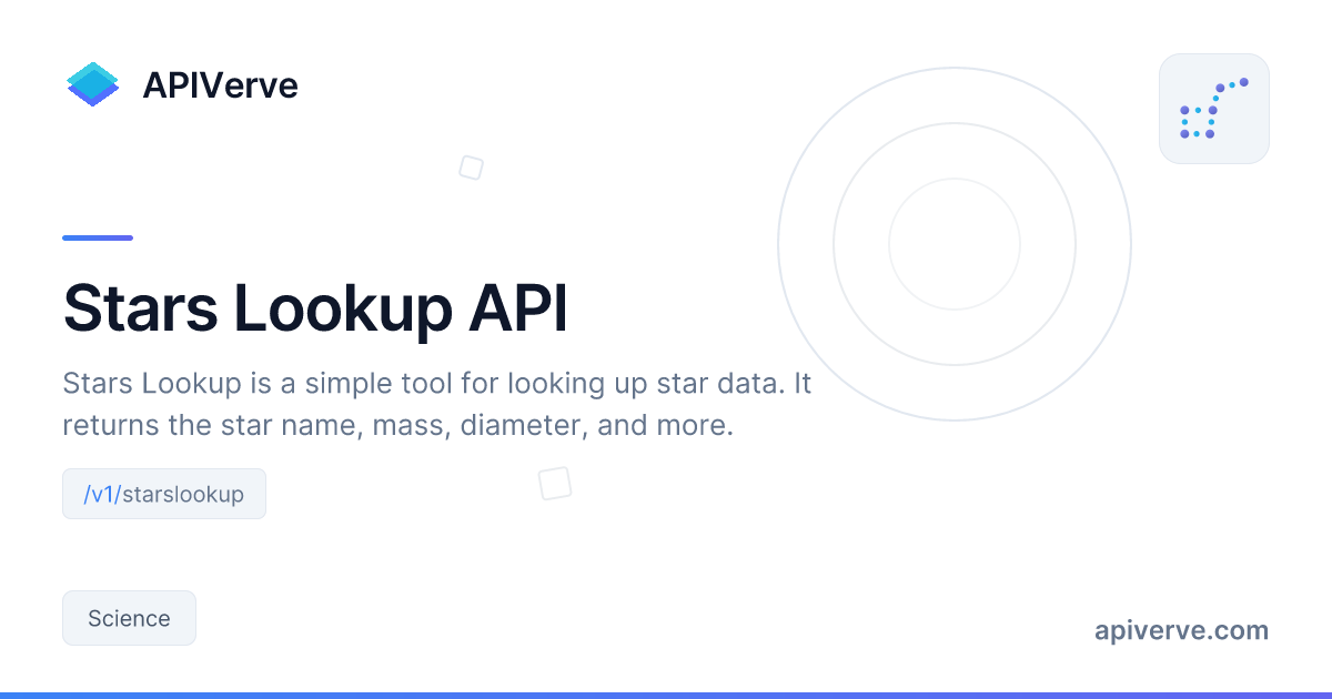 Stars Lookup API - Fast & Reliable Science API | APIVerve